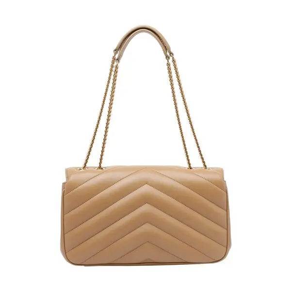 Saint Laurent Loulou Shoulder Bag In Lamb Leather - Brown