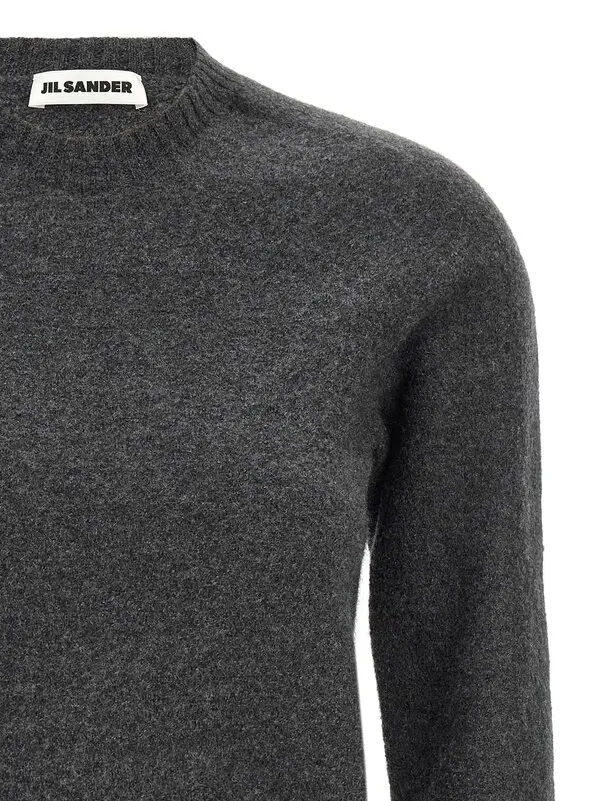 JIL SANDER Wool Crew Neck Sweater - Gray