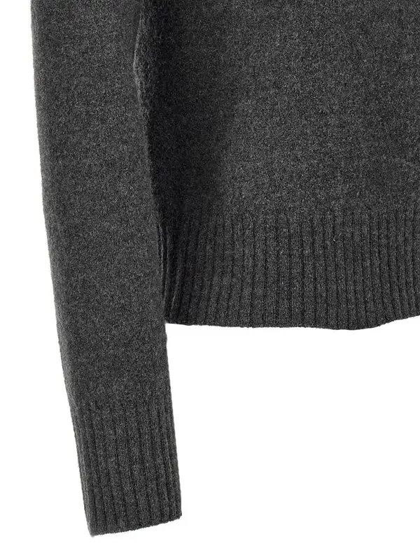 JIL SANDER Wool Crew Neck Sweater - Gray