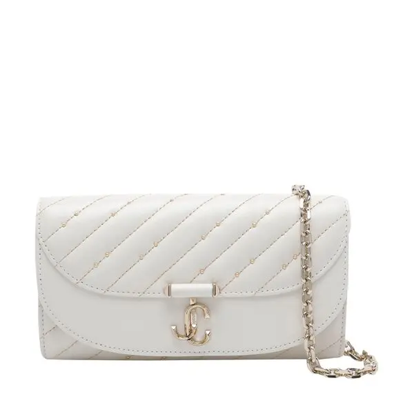 JIMMY CHOO Avenue Curve Chain Wallet - White