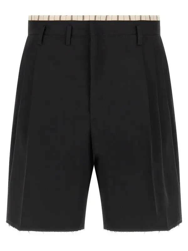MAISON MARGIELA Wool Bermuda Shorts With Striped Lining Insert