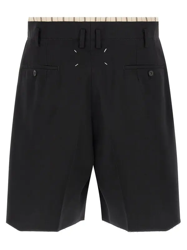 MAISON MARGIELA Wool Bermuda Shorts With Striped Lining Insert