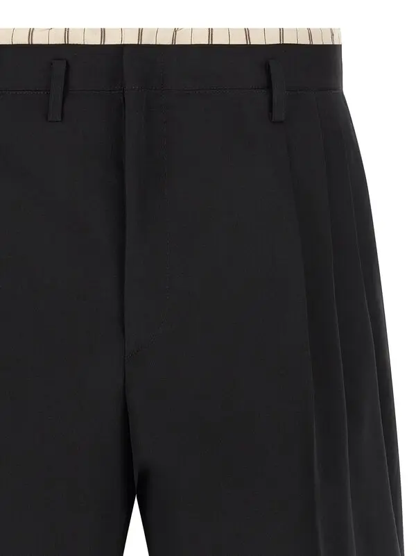 MAISON MARGIELA Wool Bermuda Shorts With Striped Lining Insert