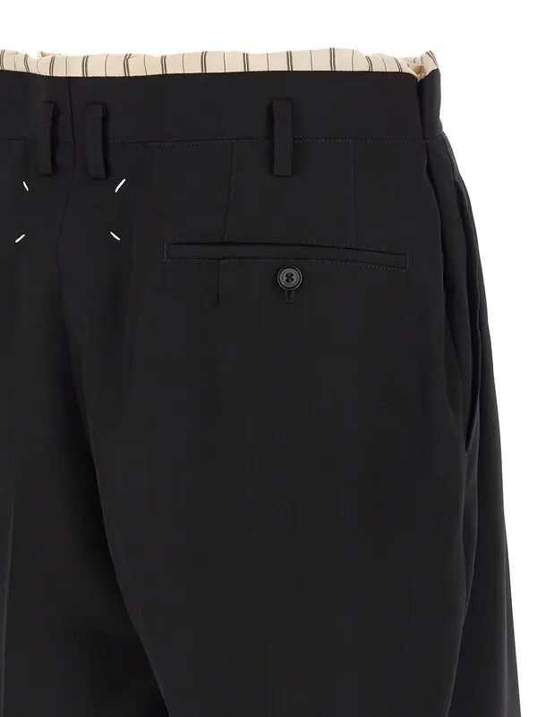 MAISON MARGIELA Wool Bermuda Shorts With Striped Lining Insert