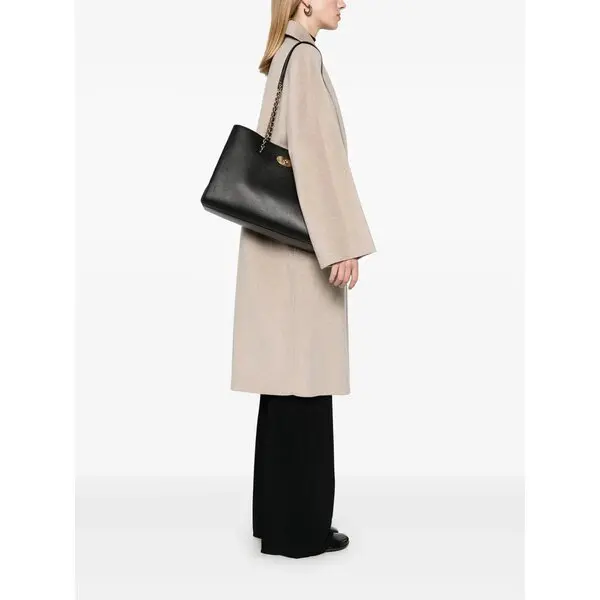 Mulberry Calf Leather Tote Bag With Turn-clasp Fastening