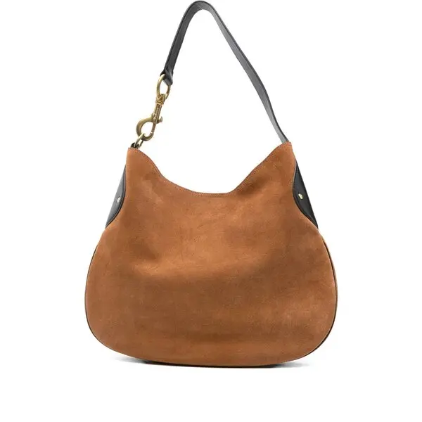 Mulberry Suede Shoulder Bag With Gold-tone Hardware