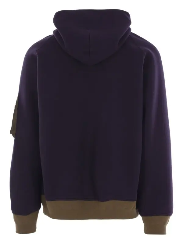 Sacai Cotton Zip-up Hoodie With Paneled Accents