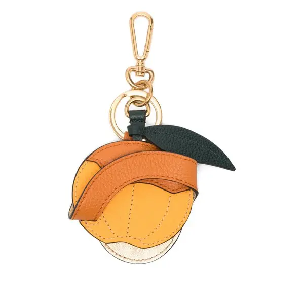 Mulberry Leaf Detail Leather Charm