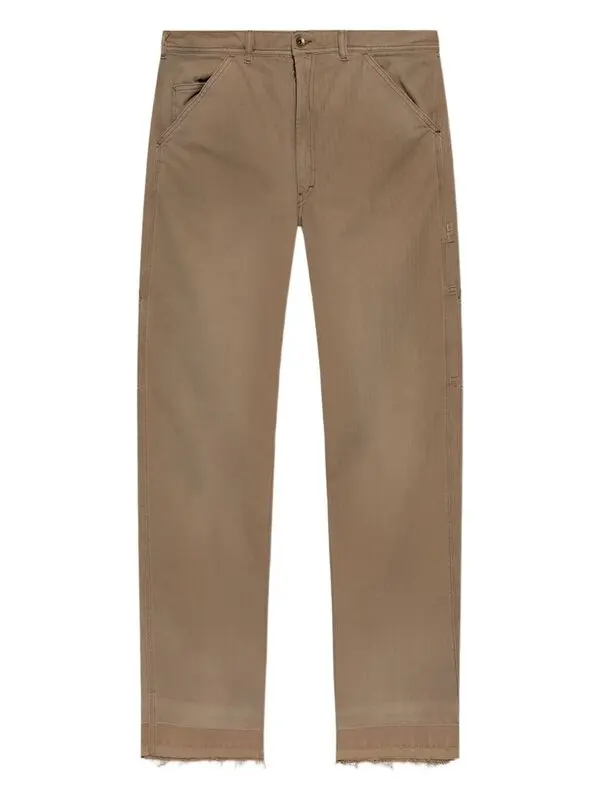 MAISON MARGIELA Cotton Herringbone Straight Leg Trousers