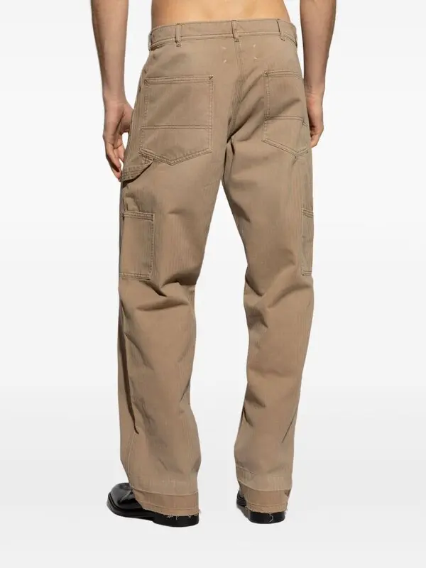 MAISON MARGIELA Cotton Herringbone Straight Leg Trousers