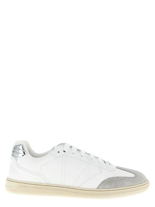 Versace Greca Court Lace Up Sneakers - White