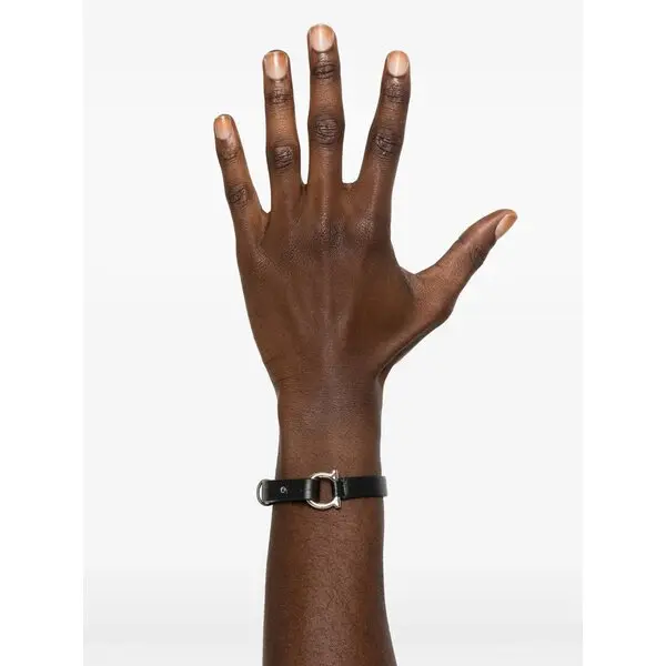 FERRAGAMO Leather Gancini Bracelet