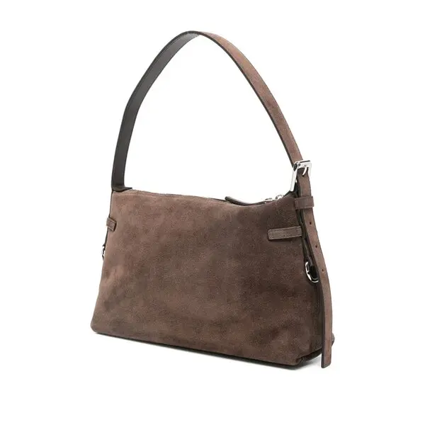 Givenchy Buckle-detail Suede Shoulder Bag - Brown