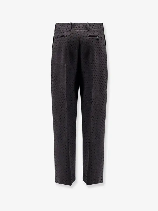 Dior Virgin Wool And Alpaca Jacquard Trousers With Polka Dots - Multicolor