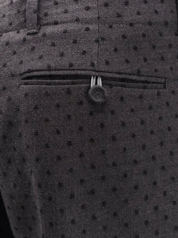 Dior Virgin Wool And Alpaca Jacquard Trousers With Polka Dots - Multicolor