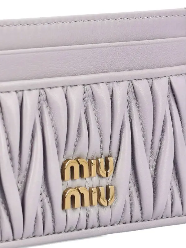 Miu Miu Matelassé Nappa Leather Card Holder - Multicolor