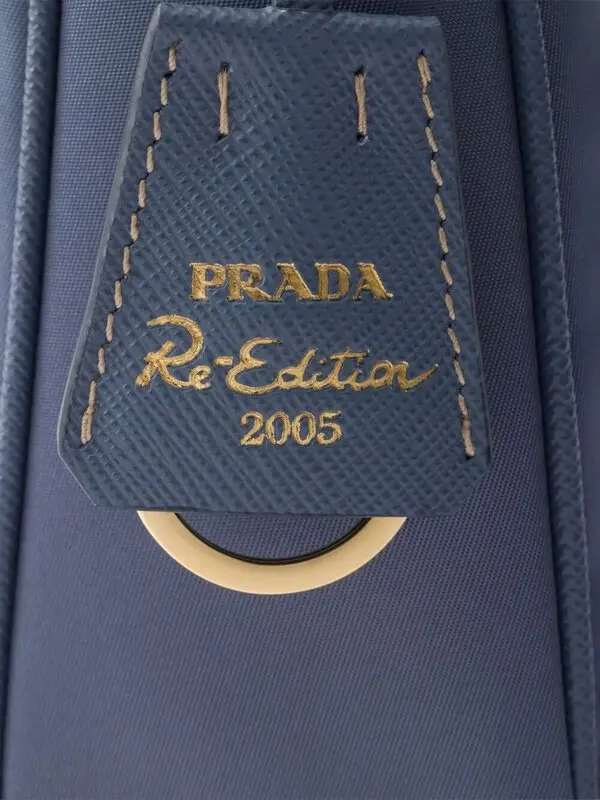 Prada Re-edition 2005 Mini Bag In Re-nylon And Saffiano - Blue