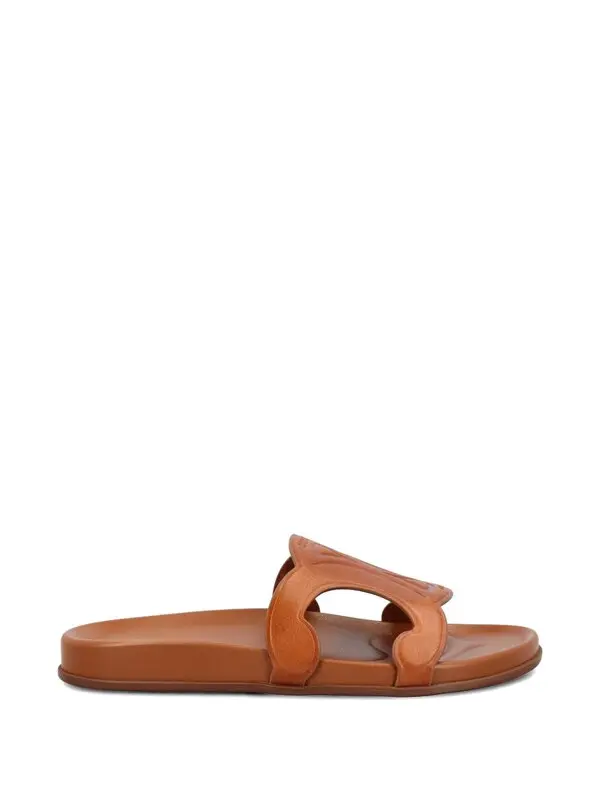 Celine Triomphe Suede Leather Slides - Multicolor