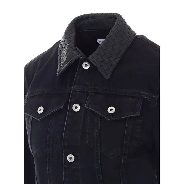 Bottega Veneta Denim Jacket With Leather Trim