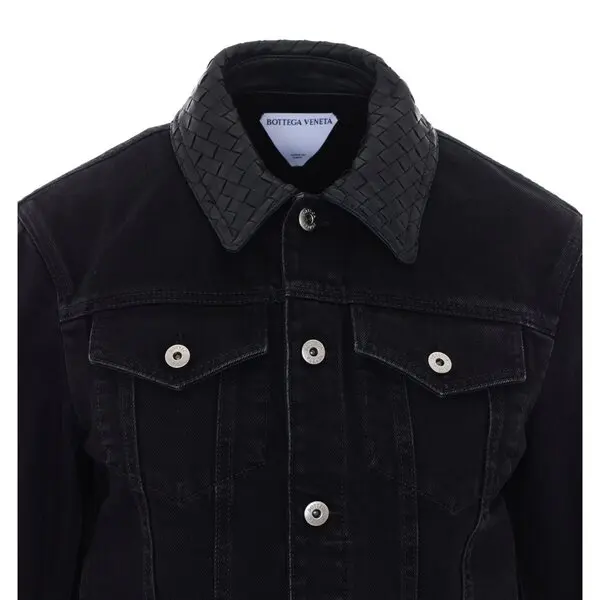 Bottega Veneta Denim Jacket With Leather Trim