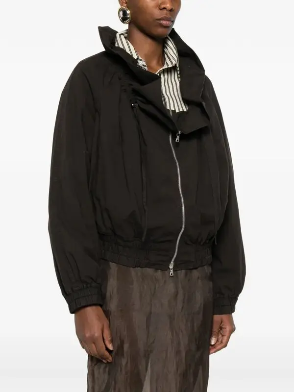 Dries Van Noten Zip-up Jacket With Gathered Neckline