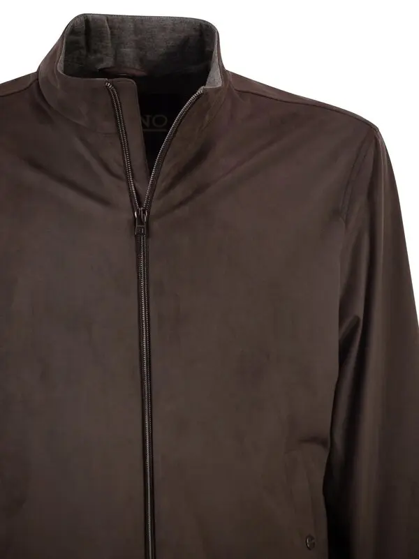Herno Suede Microfibre Jacket - Brown