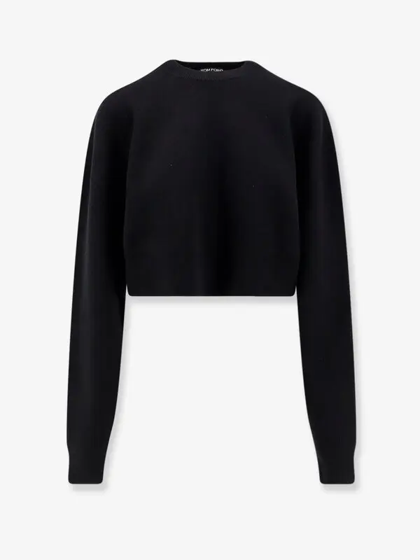 TOM FORD Cropped Wool And Cashmere Blend Sweater - Black