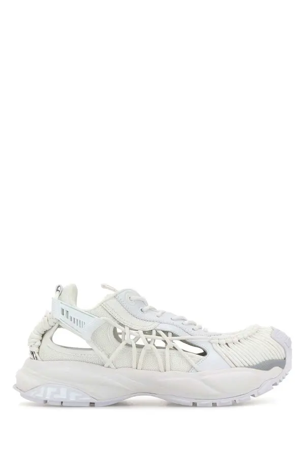 Versace Mercury M_vs_01 Leather And Fabric Sneakers - White
