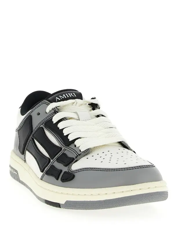 Amiri Varsity Skel Low Top Craquelé Leather Sneakers