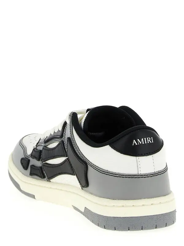 Amiri Varsity Skel Low Top Craquelé Leather Sneakers