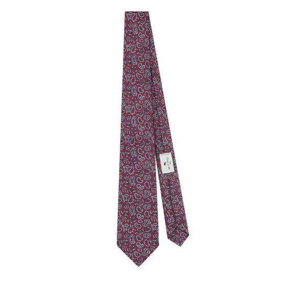 Etro Jacquard Paisley Motif Silk Neck Tie - Red