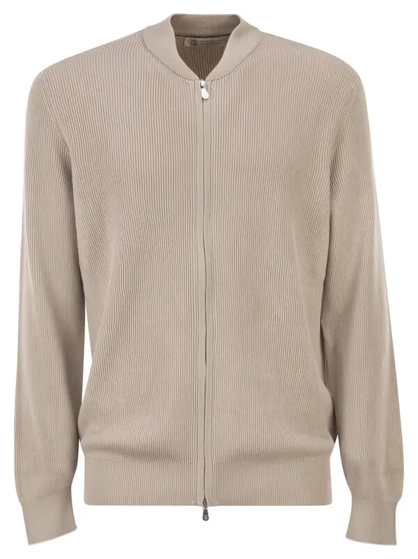 Brunello Cucinelli Cotton Zip-up Cardigan - Cream
