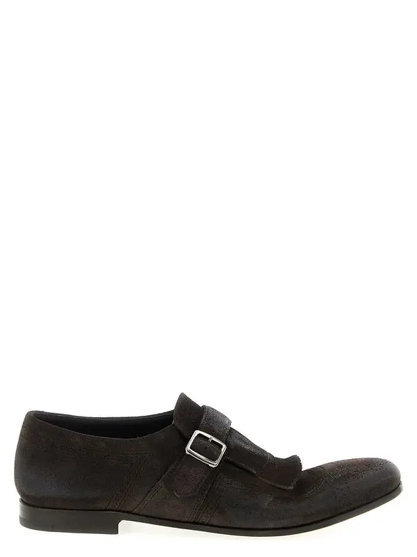 Church's Shanghai Suede Loafers With Fringe And Buckle - Brown