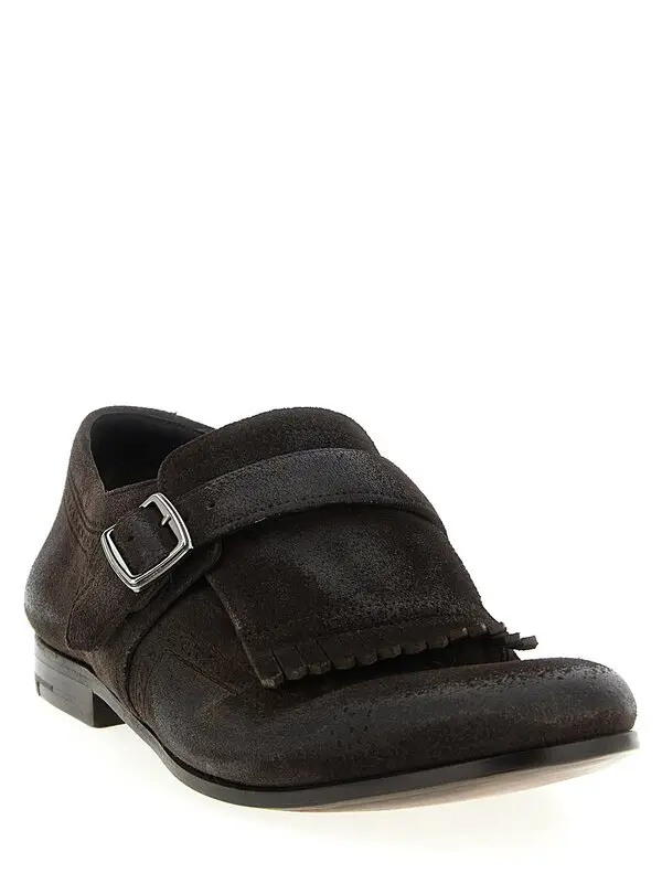Church's Shanghai Suede Loafers With Fringe And Buckle - Brown