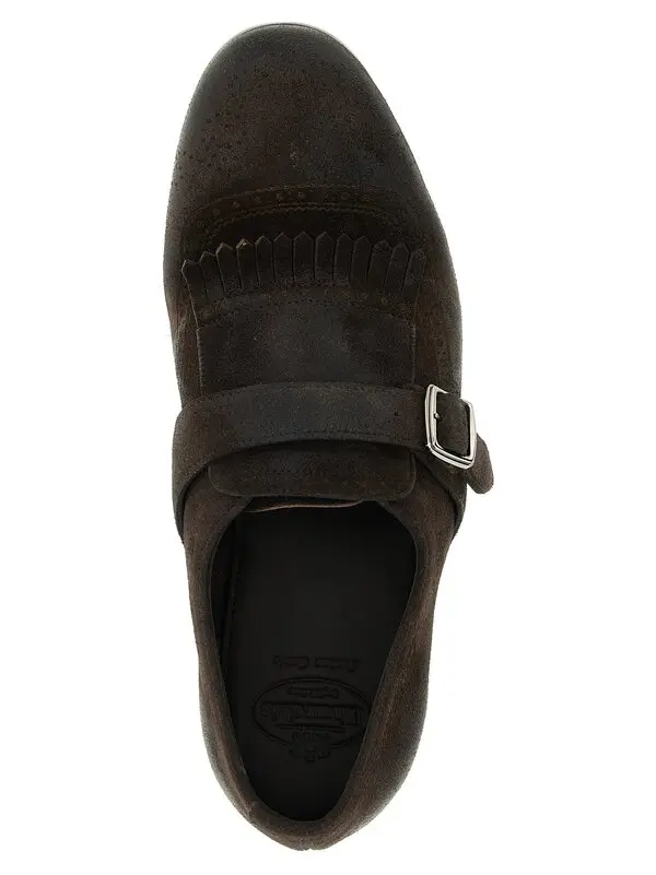 Church's Shanghai Suede Loafers With Fringe And Buckle - Brown