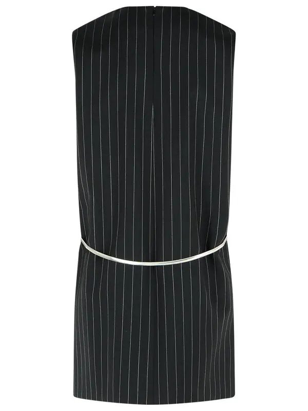 Sportmax Domini" Virgin Wool Blend Dress With Vertical Stripes