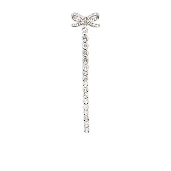 SELF-PORTRAIT Tone Crystal Embellishment Drop Earrings - Silver