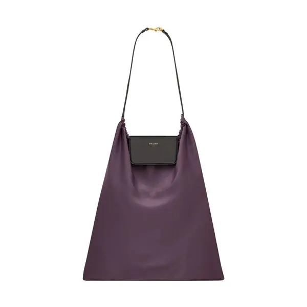 Saint Laurent Silk Foulard Folding Pouch - Purple