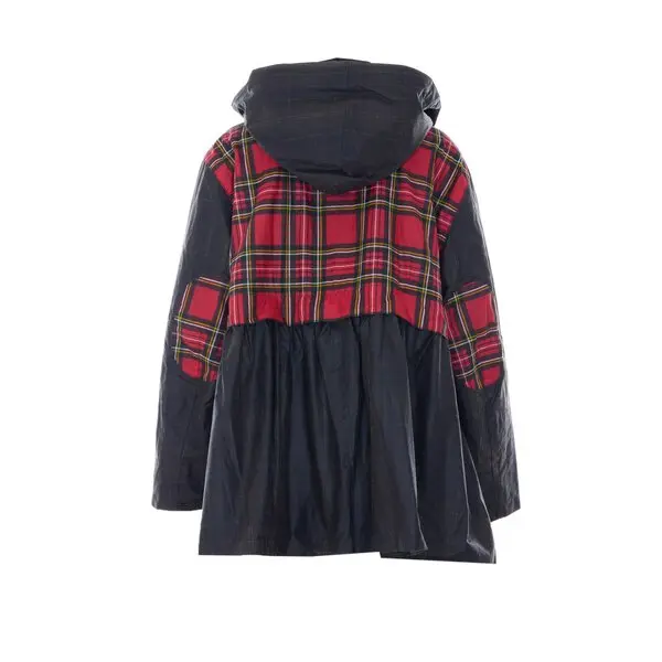 BARBOUR X GANNI Tartan Peplum Wax Jacket
