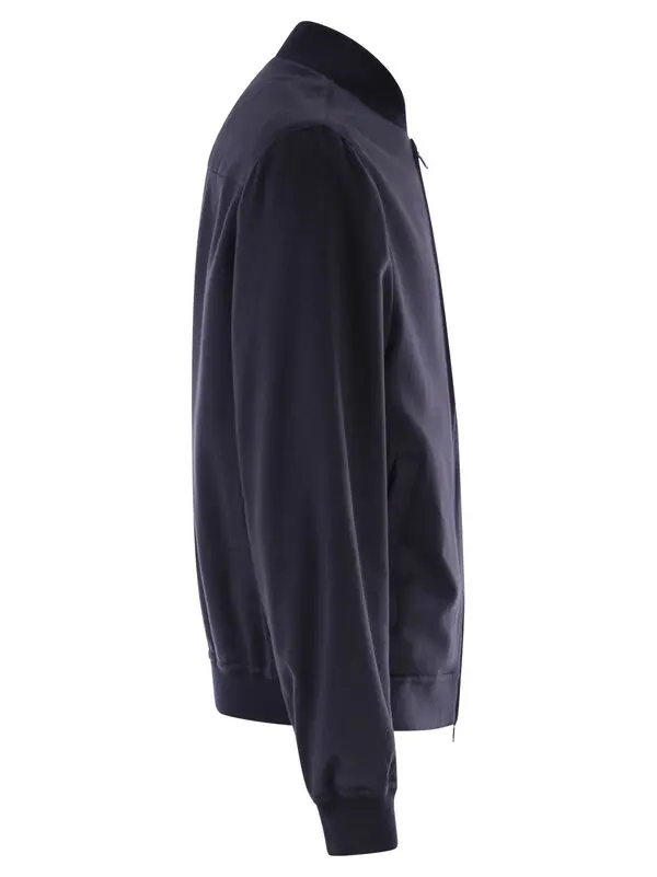 Brunello Cucinelli Lightweight Cashmere Flannel Bomber Jacket