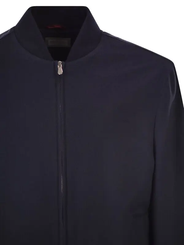 Brunello Cucinelli Lightweight Cashmere Flannel Bomber Jacket