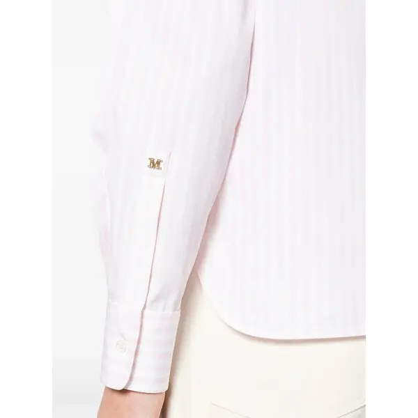 Max Mara Pale Rose Striped Cotton Shirt - Pink