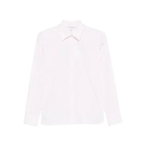 Max Mara Pale Rose Striped Cotton Shirt - Pink