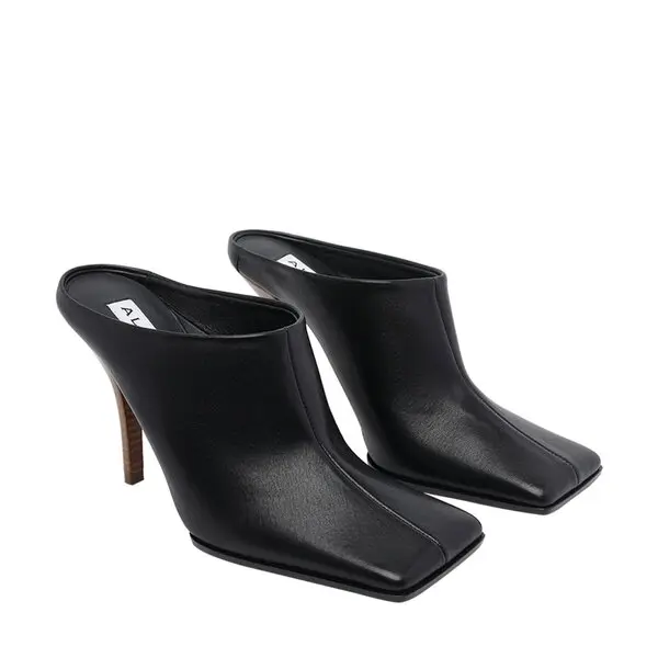 Alaïa Square Toe Leather Mules