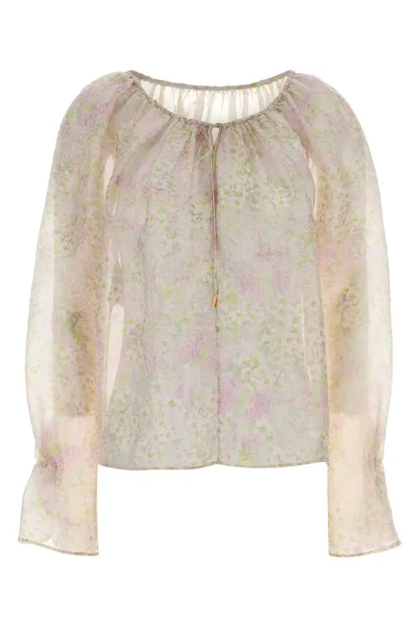 Alberta Ferretti Printed Crepe Blouse