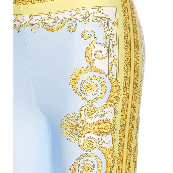 Versace Barocco Print Leggings - Blue