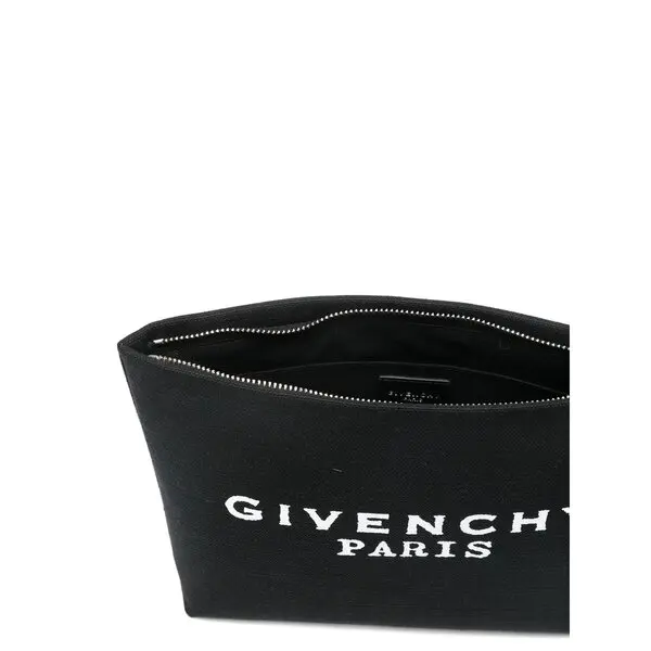 Givenchy Logo Wrist Strap Zip Fastening Clutch Bag - Black