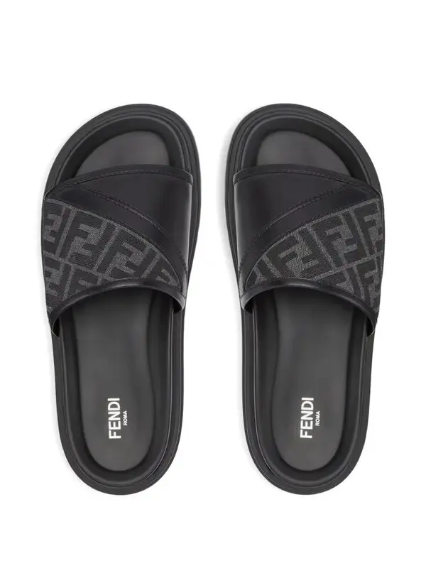 Fendi Diagonal Ff Jacquard Slides