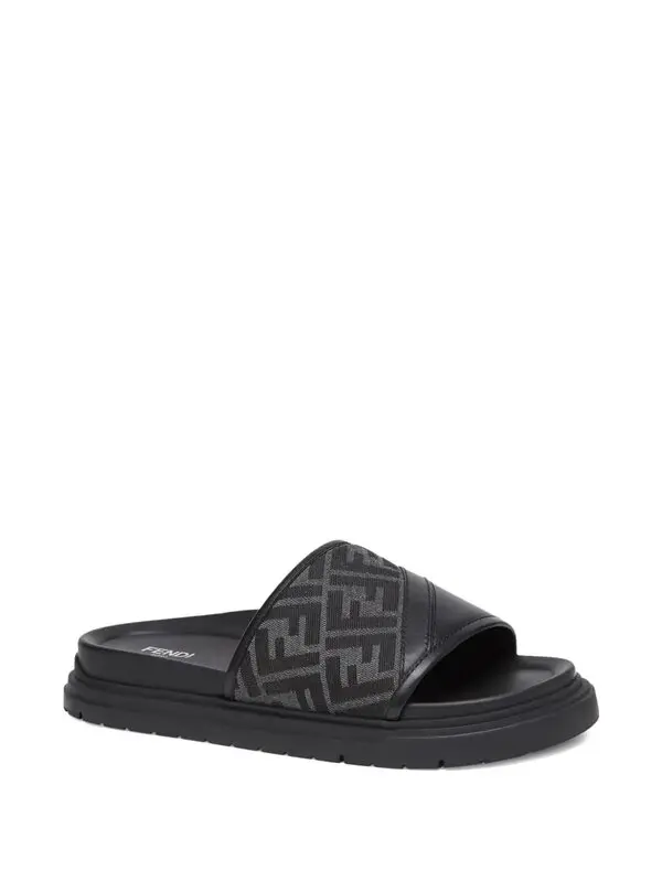 Fendi Diagonal Ff Jacquard Slides