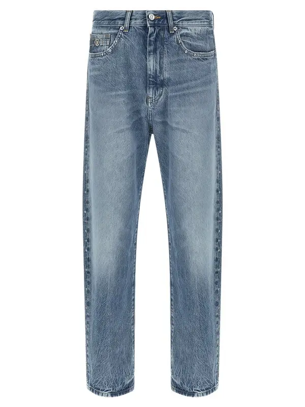 Versace Studded Straight Leg Jeans - Blue